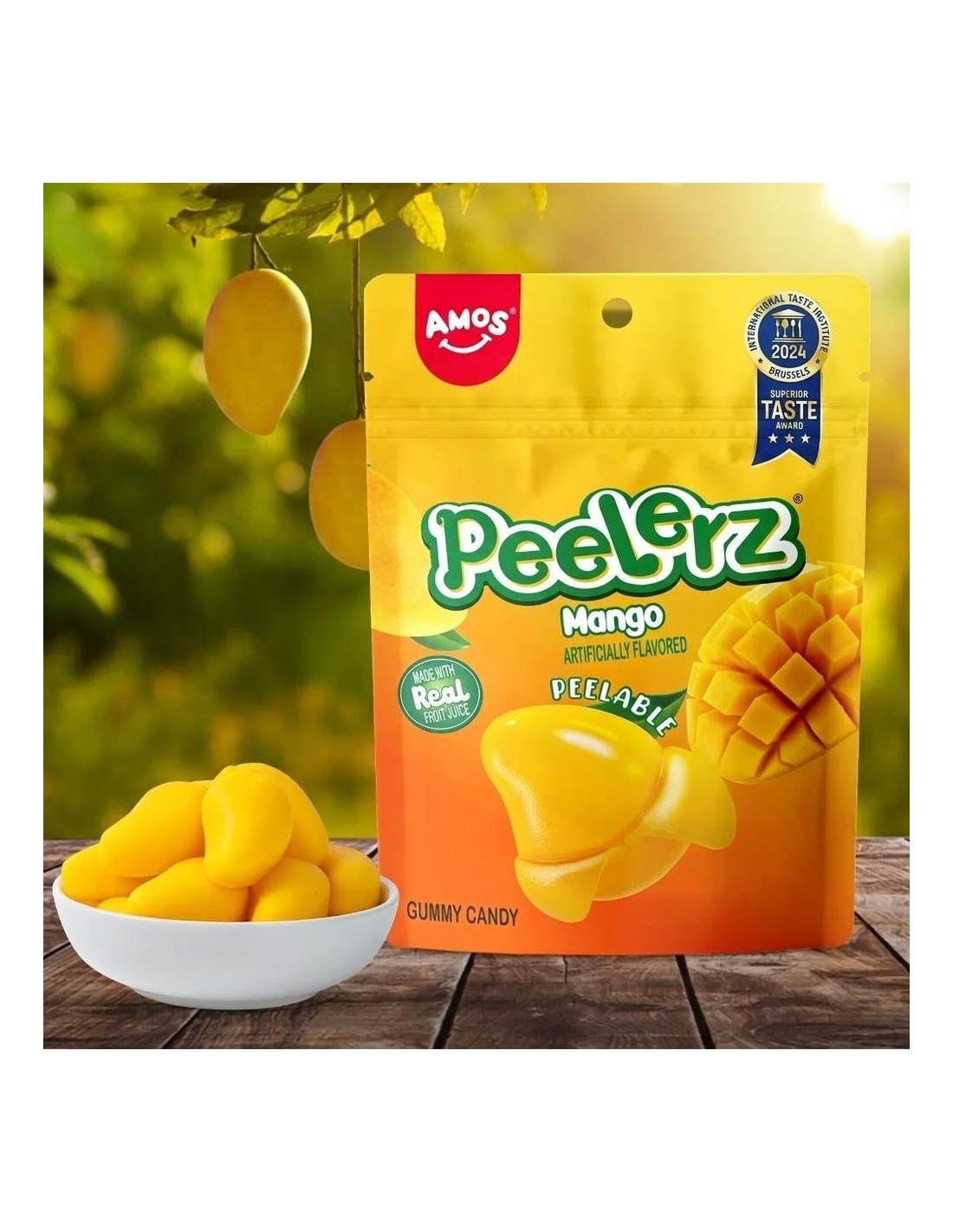 Gomitas de mango Amos Peelerz - Caramelos de mango pelables | Pop's America