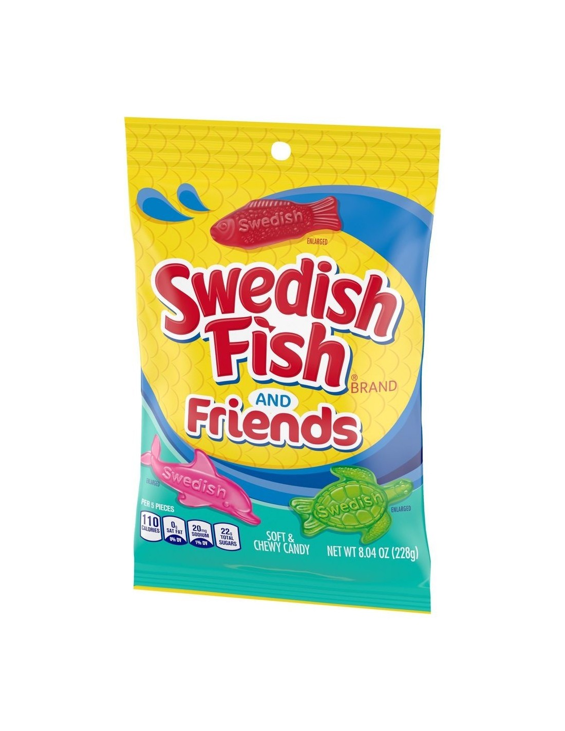 Swedish Fish y sus amigos 288 g – Caramelos de goma frutales americanos ...