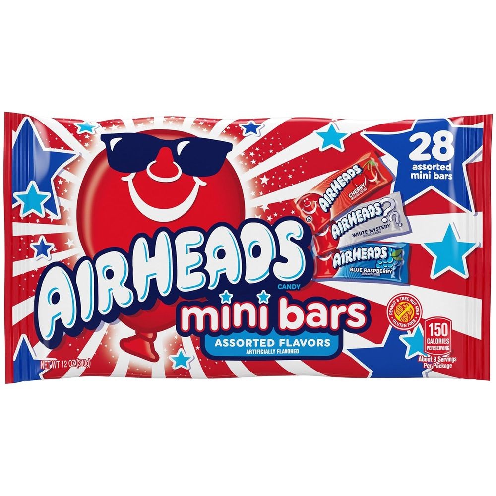 Airheads Mini Bars Red, White & Blue – Assorted American Candies (30 ...