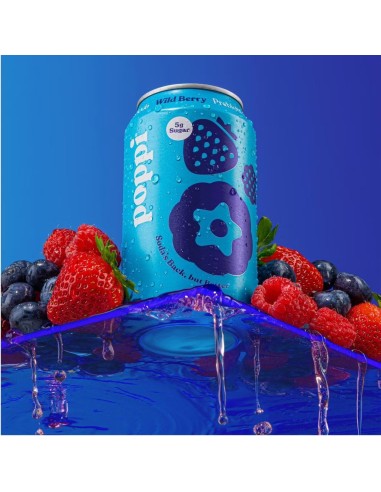 Poppi Prebiotic Soda Wild Berry – Prebiotic red fruit soda | Pop's America
