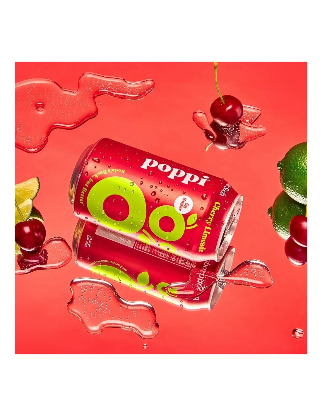 Refresco prebiótico Poppi de cereza y lima – Refresco prebiótico de ...