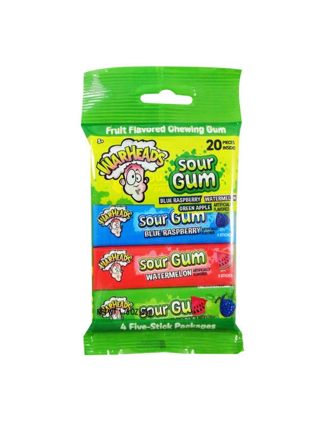 Warheads Sour Gum 4 Pack – Ultra Sour Chewing Gums | Pop's America