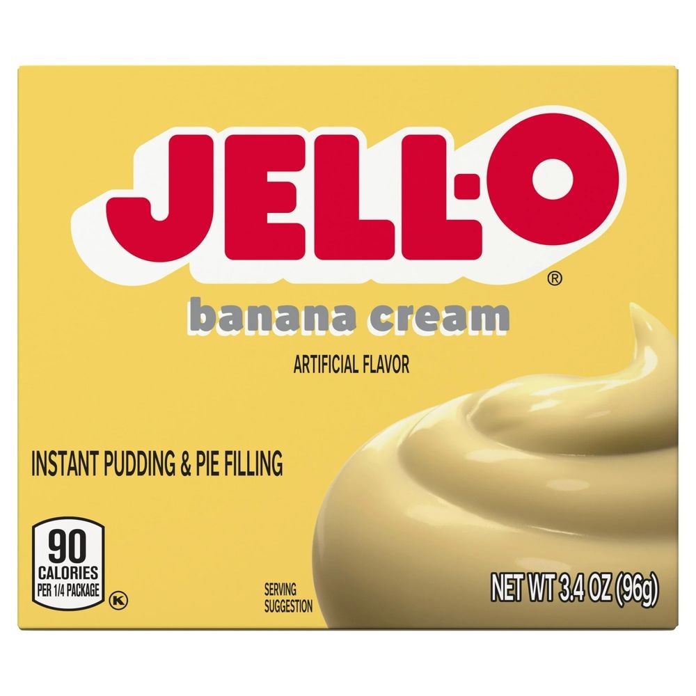 Jell-O Banana Cream – Mezcla para pudín y pastel de crema de plátano ...