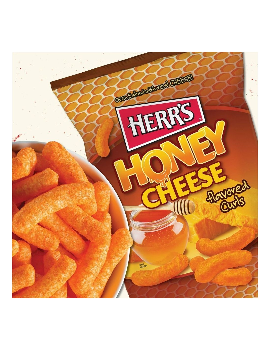 Herr's Honey Cheese Curls 28g – American Honey Cheese Puffs | Pop's America