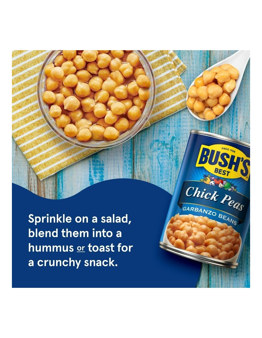 Bush's Best Chick Peas Garbanzo Beans 454g – American Chickpeas | Pop's ...
