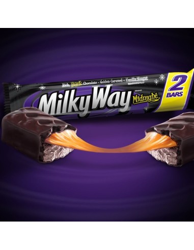 Milky Way Midnight Dark Share Size – Barre chocolat noir caramel | Pop ...